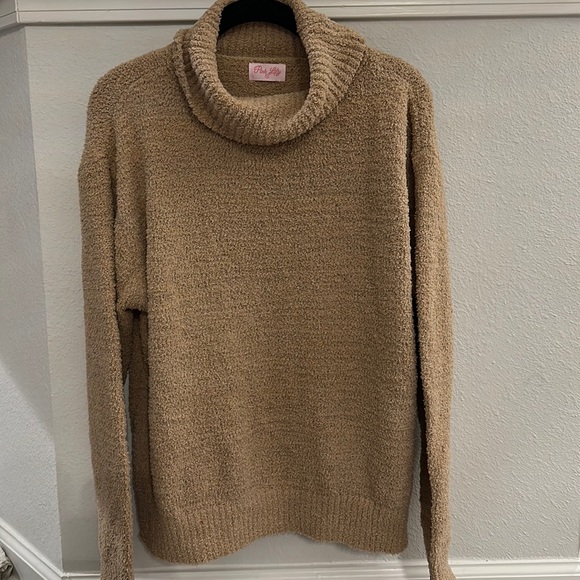 Pink Lily | Sweaters | Nwot Pink Lily Cowl Neck Sweater Size Medium Tan ...